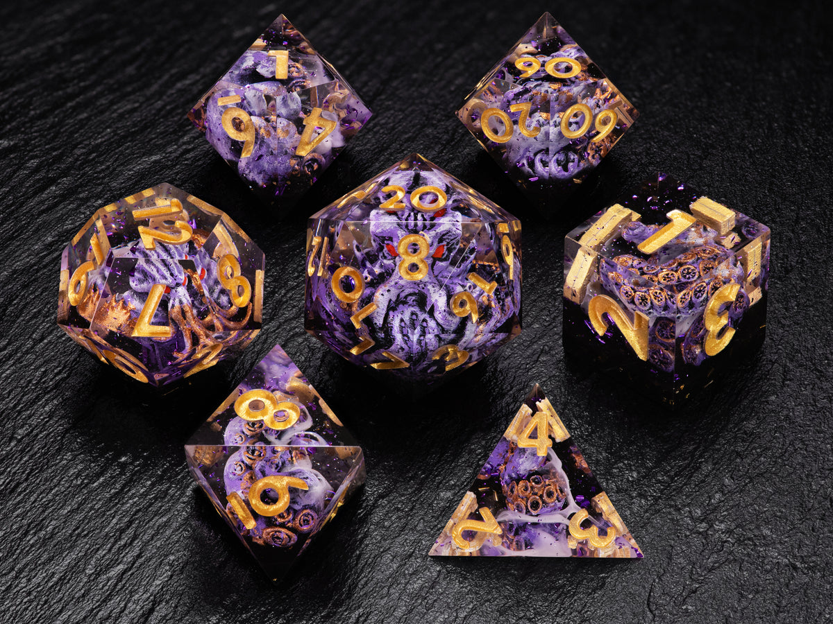 Dice Set Cthulhu Purple - St George Leather Shop